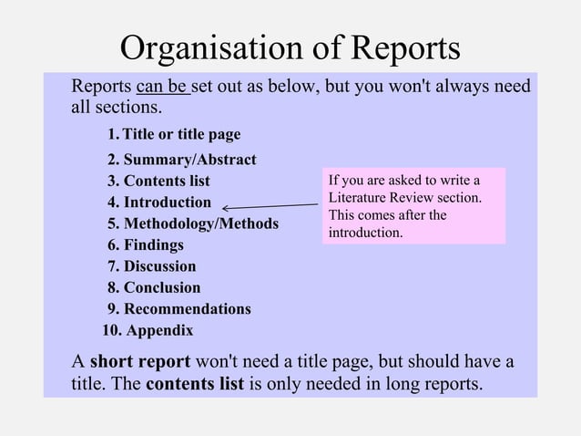 Planning and writing reports | PPT