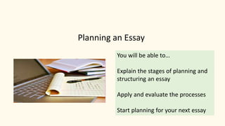 Planning an essay | PPTX