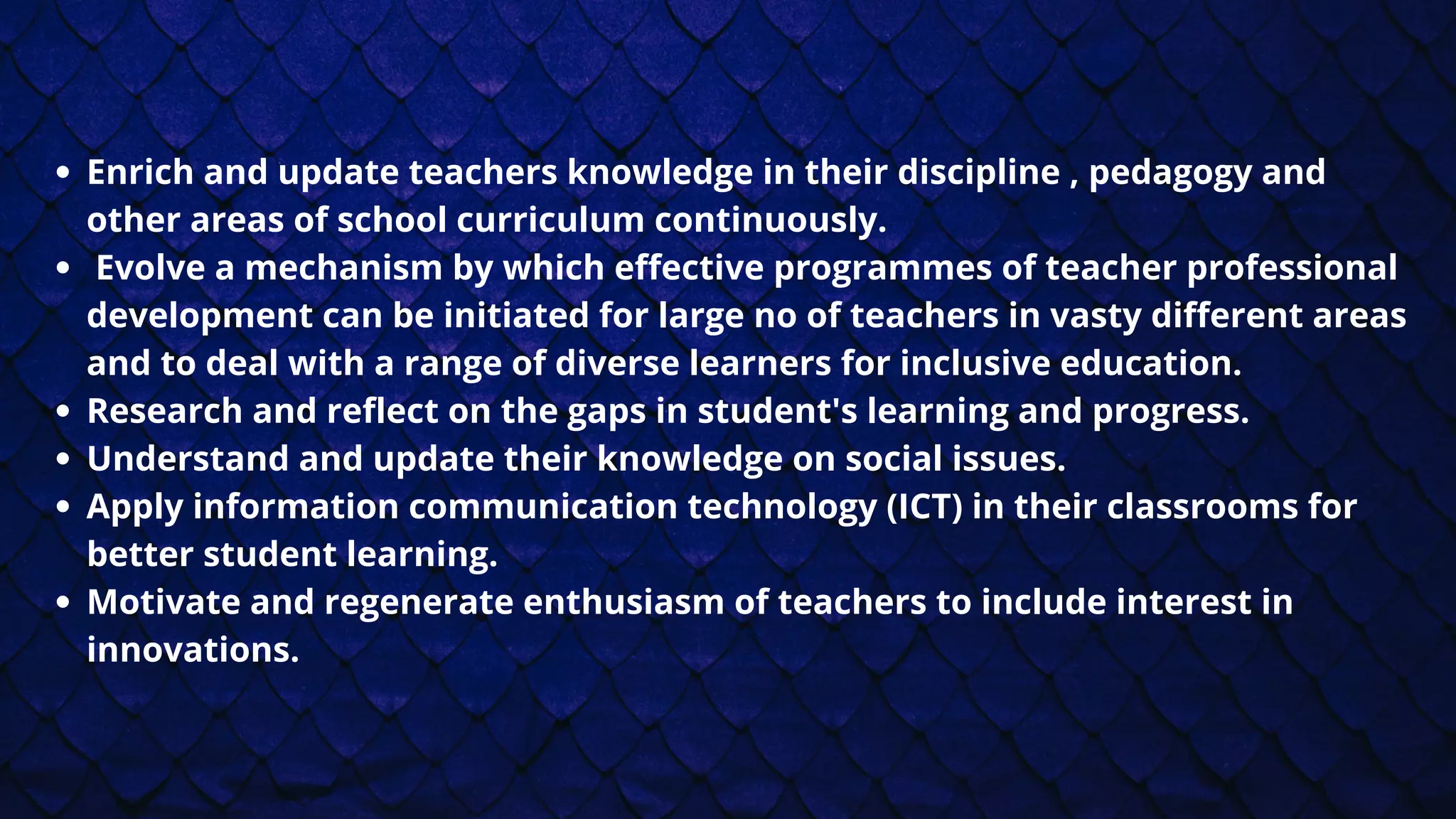 Planning an in service teacher education programme | PDF