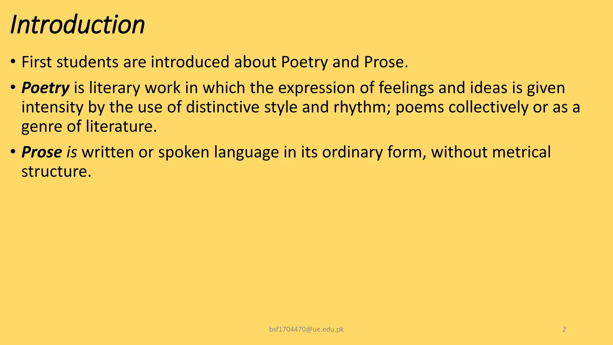 Planning a prose and poetry lesson | PPTX | Poetry | Books and Literature