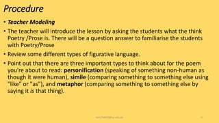 Planning a prose and poetry lesson | PPTX
