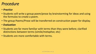 Planning a prose and poetry lesson | PPTX