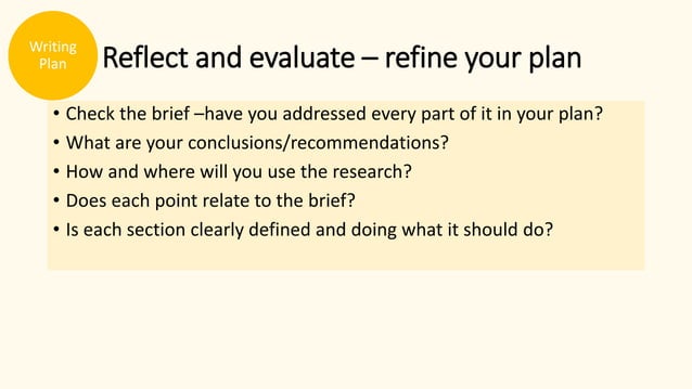 Planning a report | PPTX | Educational Assessment | Education