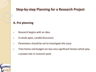 Planning a Research Project | PPTX