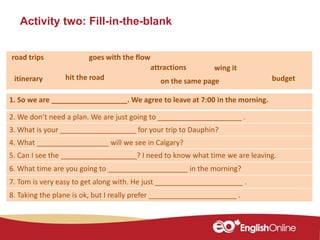 Planning a road trip | PPTX