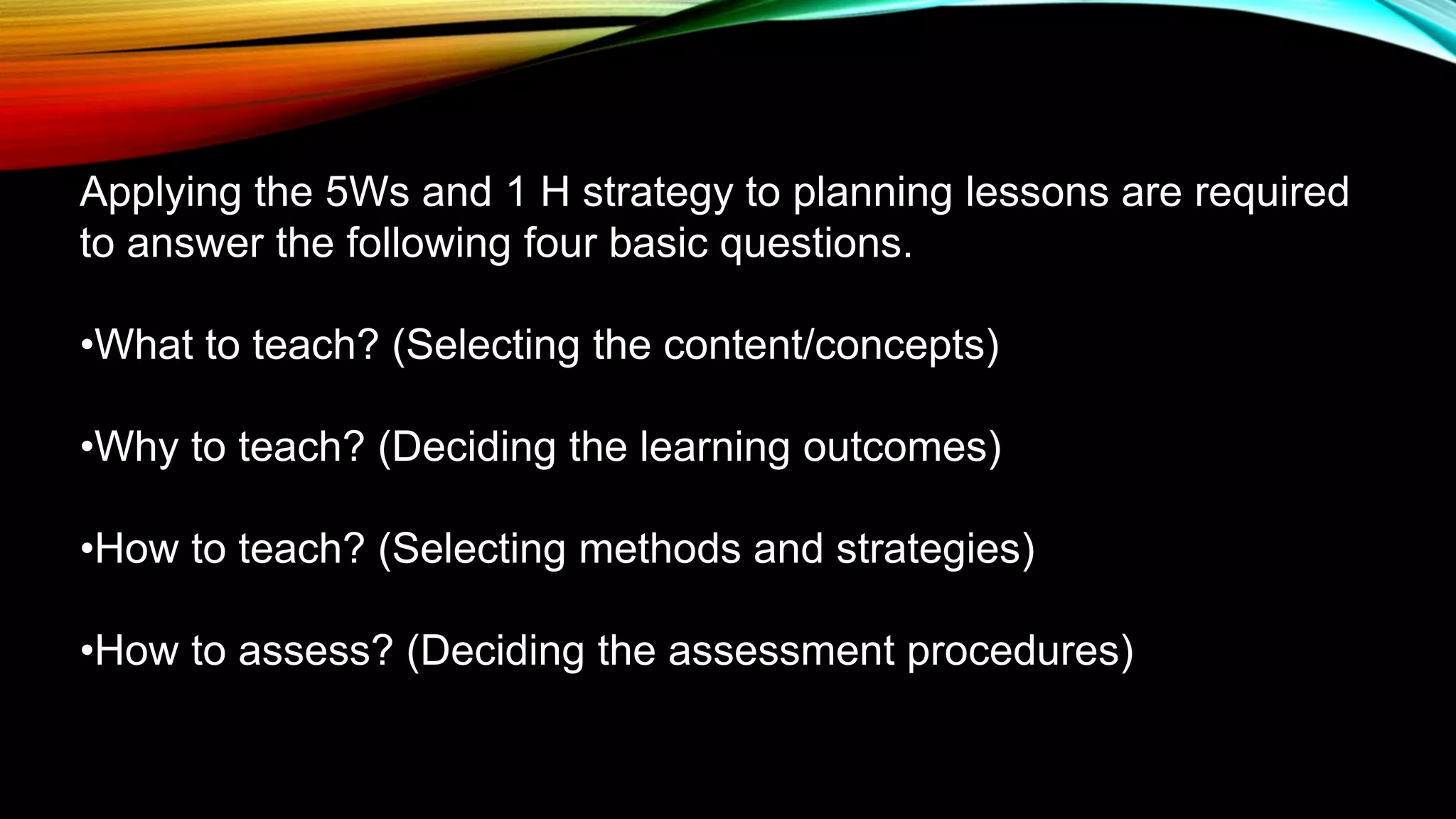 Planning at class level lesson plan | PPT