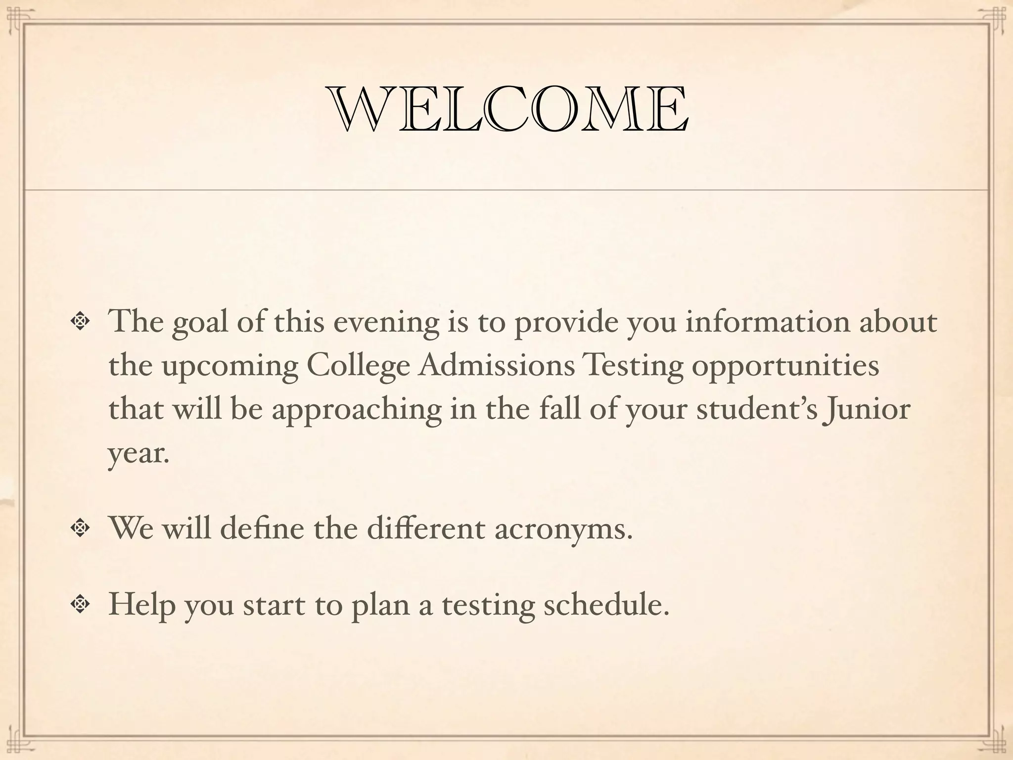 Planning a testing schedule for college admissions | KEY