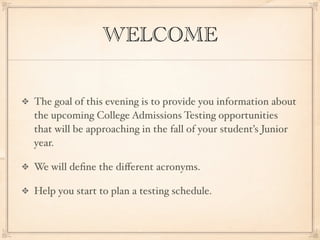 Planning a testing schedule for college admissions | KEY
