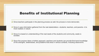PLANNING At The INstitutional Level.pptx