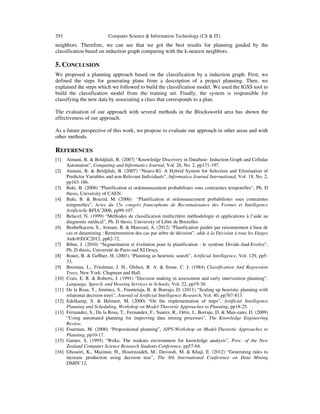 PLANNING BASED ON CLASSIFICATION BY INDUCTION GRAPH | PDF