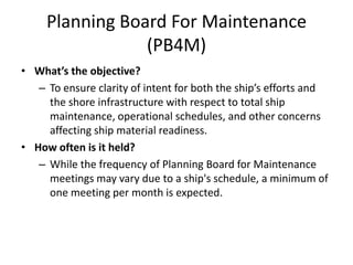 Planning board for maintenance | PPTX