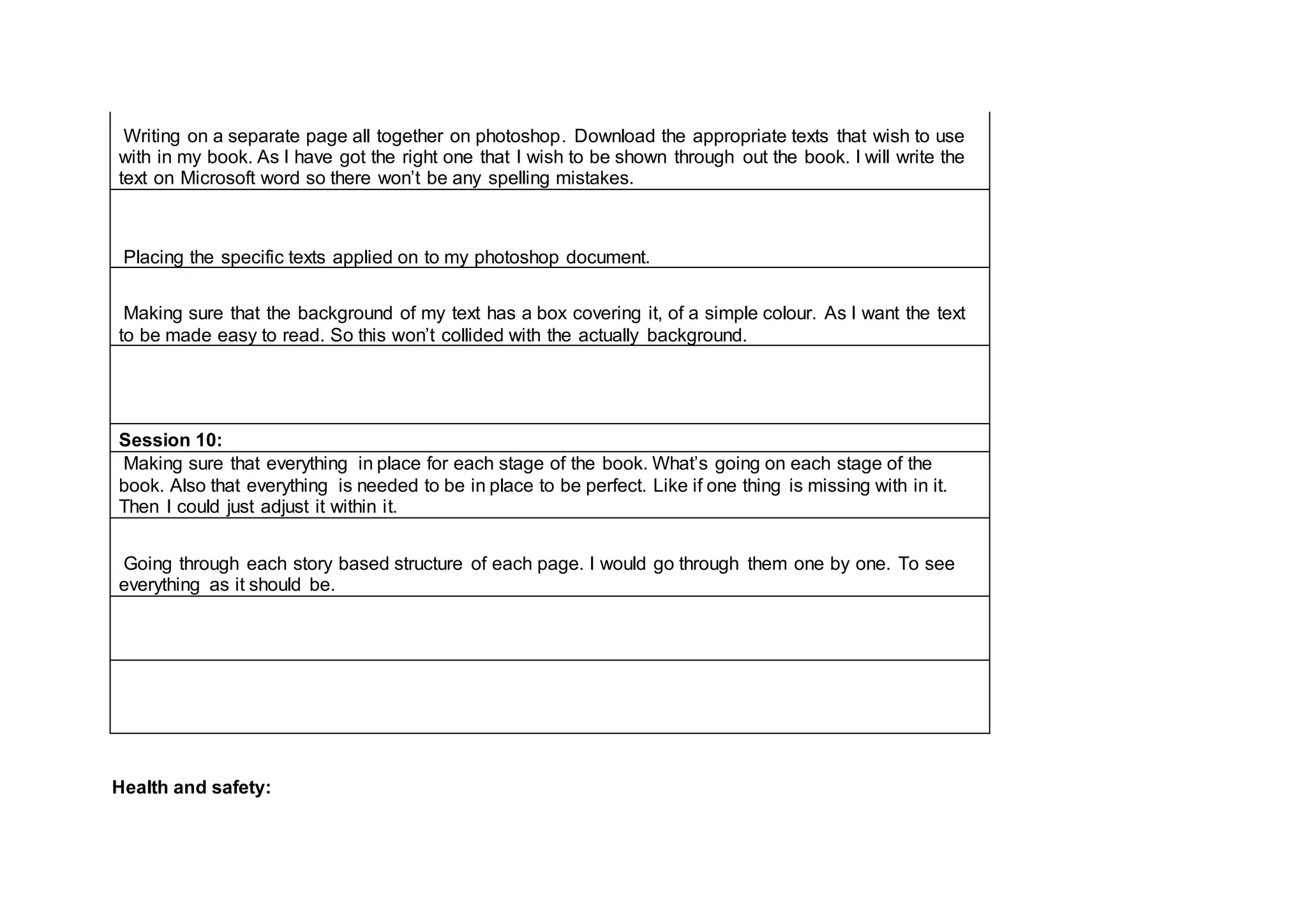 Planning booklet | DOCX