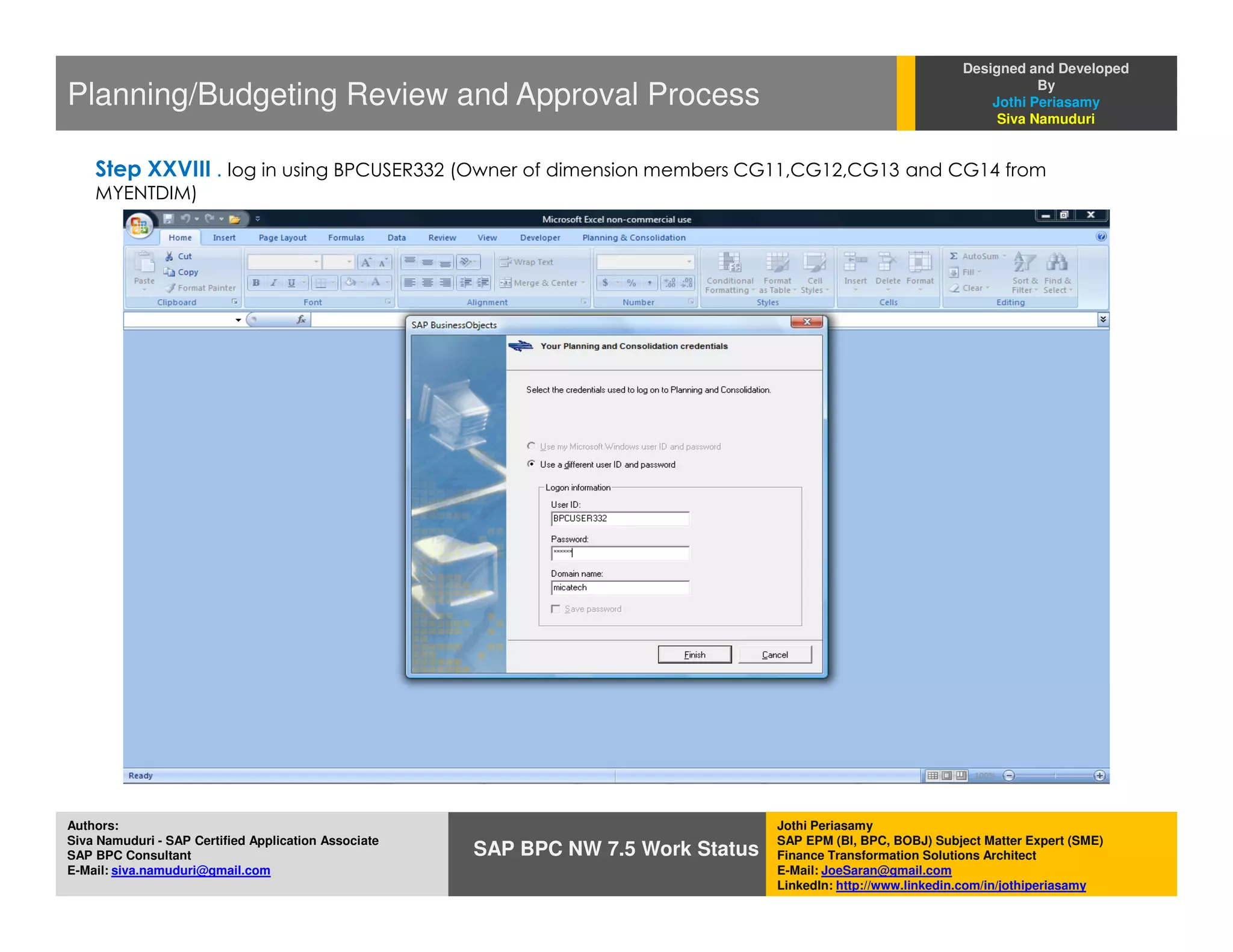 Financial Planning/Budgeting Review and Approval Process in SAP BPC NW ...