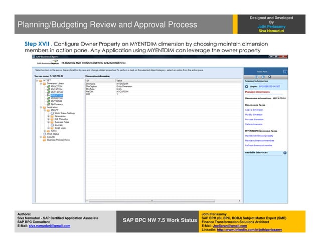 Financial Planning/Budgeting Review and Approval Process in SAP BPC NW 7.5 - An “End-to-End ...