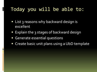Planning By Unit | PPT