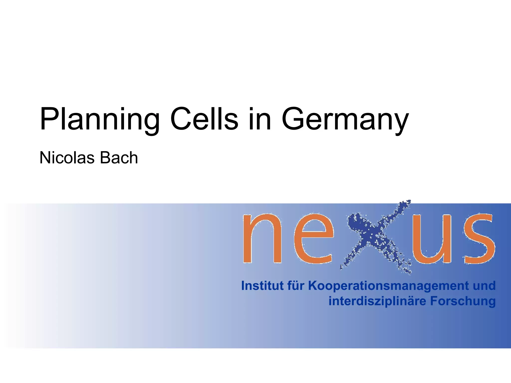 Planning cells germany | PPT
