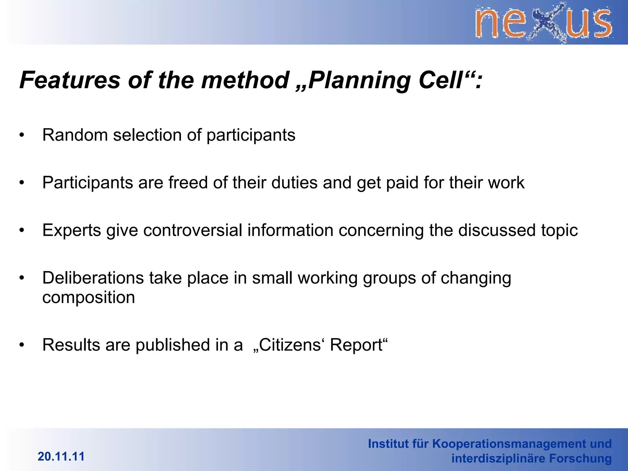 Planning cells germany | PPT