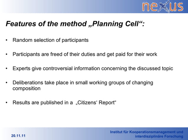 Planning cells germany | PPT