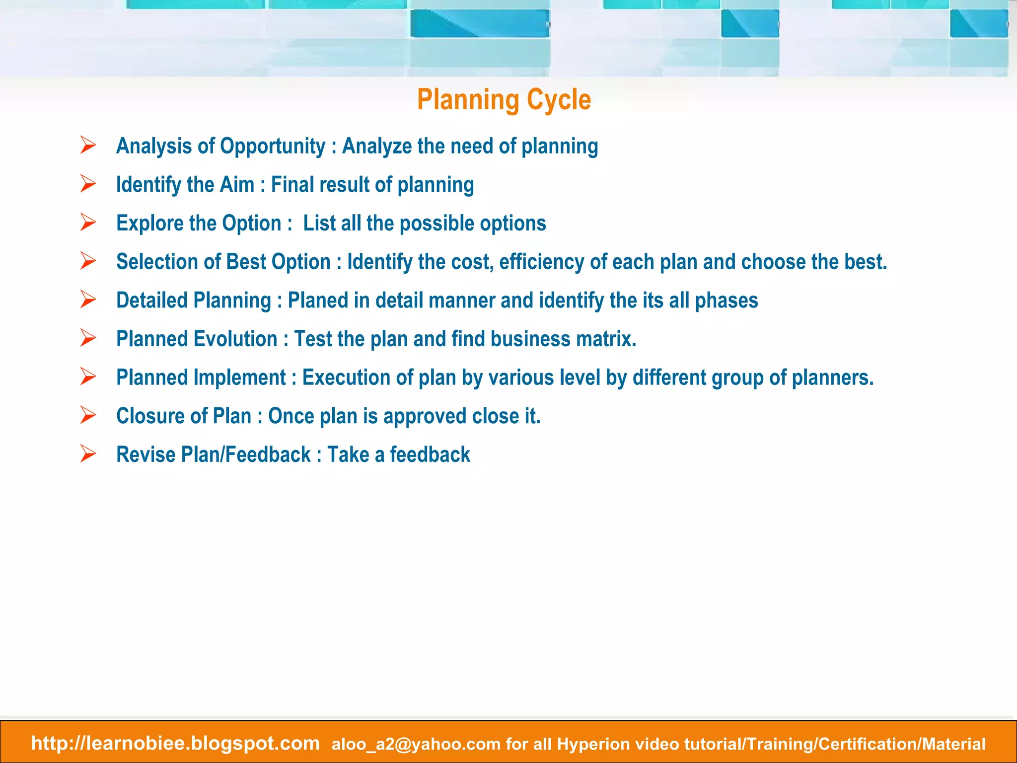 Hyperion Planning Class | PPT | Free Download
