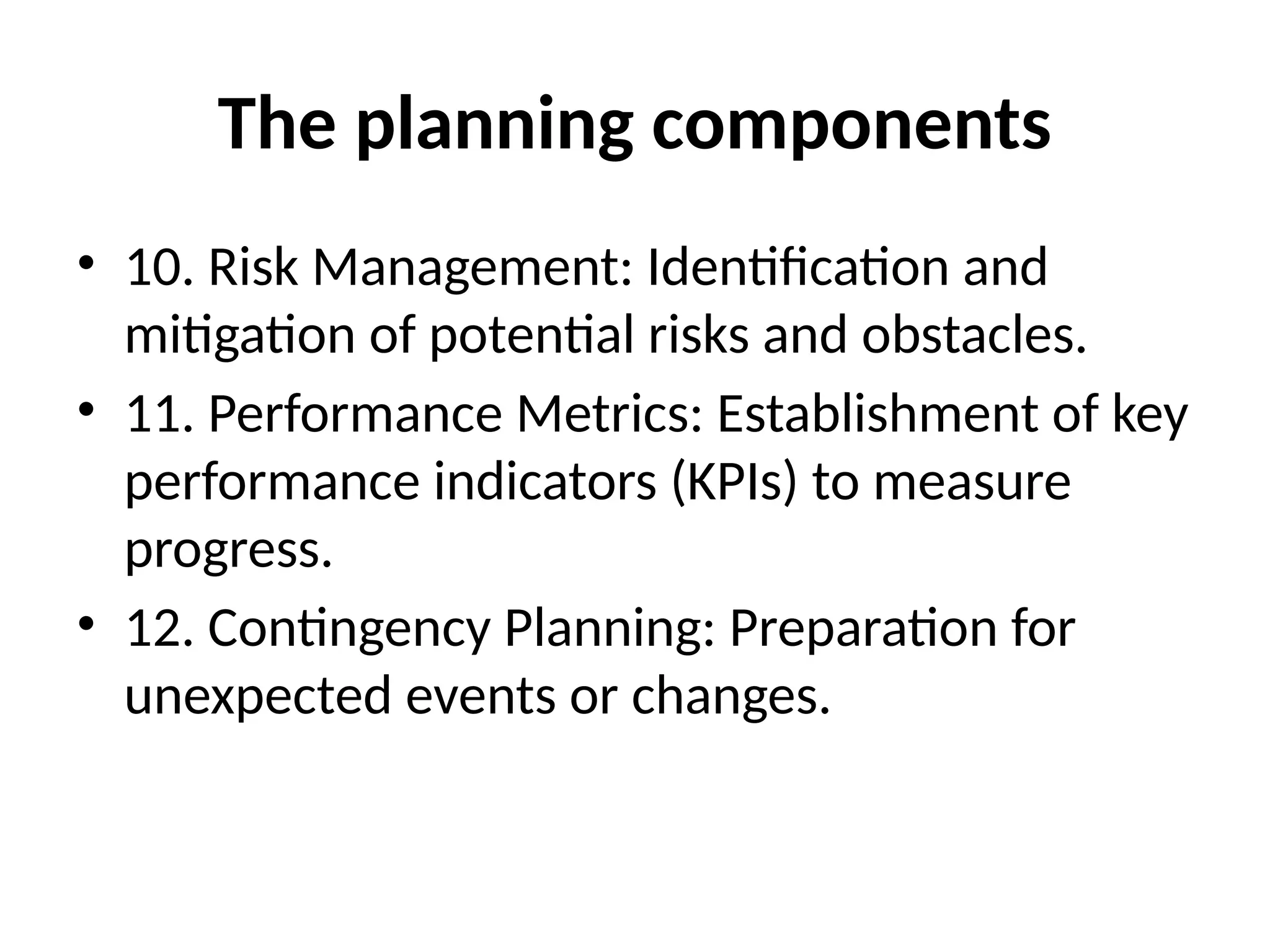 PLANNING COMPONENTS AND TYPES OF PLAN.pptx