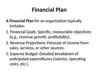 PLANNING COMPONENTS AND TYPES OF PLAN.pptx