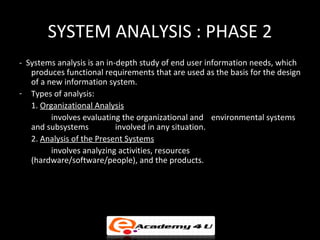 Planning, design and implementation of information systems | PPT