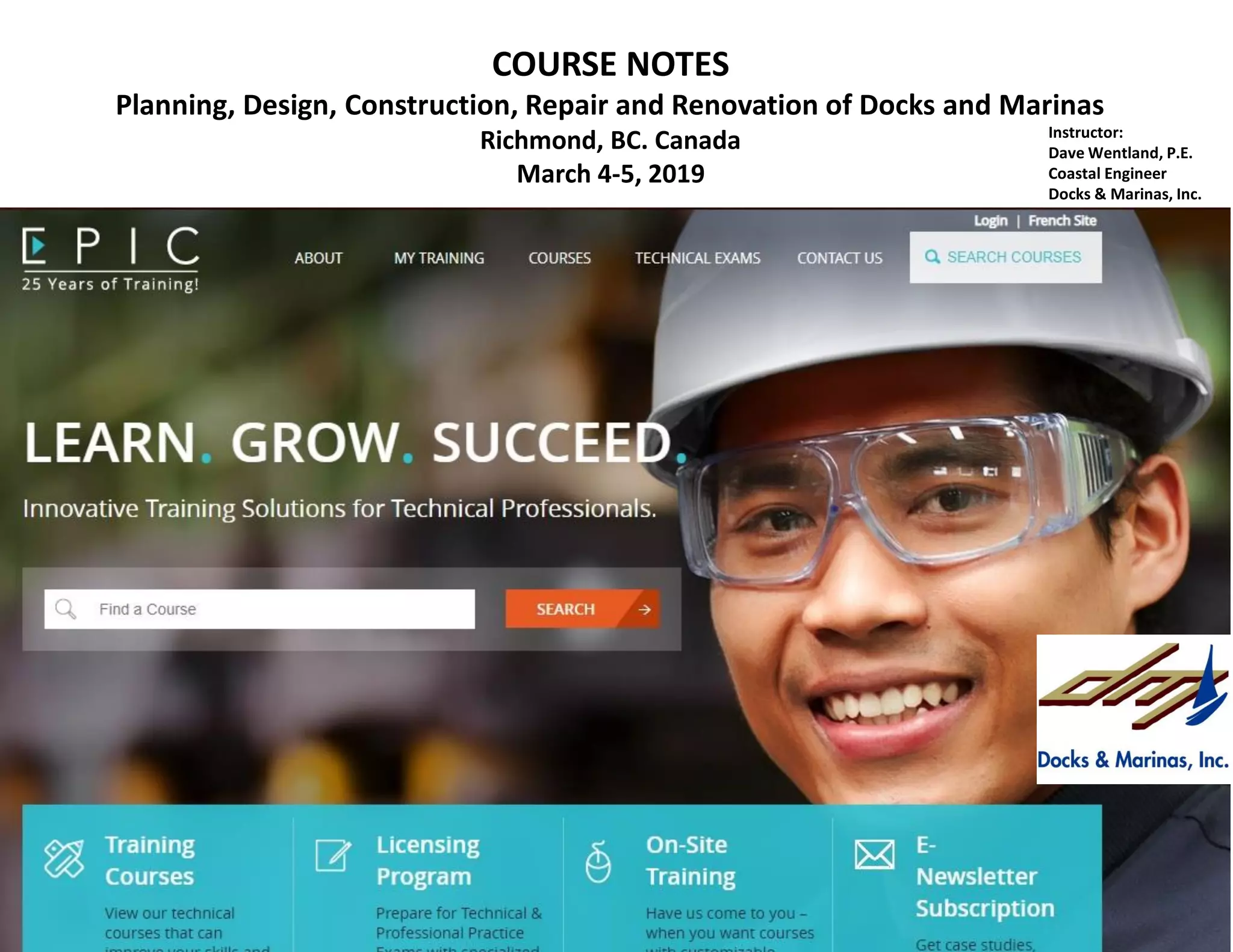 Planning, Design, Construction, Repair and Renovation of Docks and Ma…