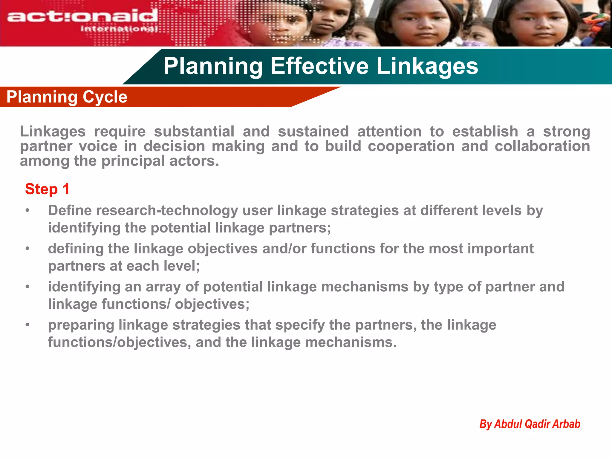 Planning Effective Linkages | PDF