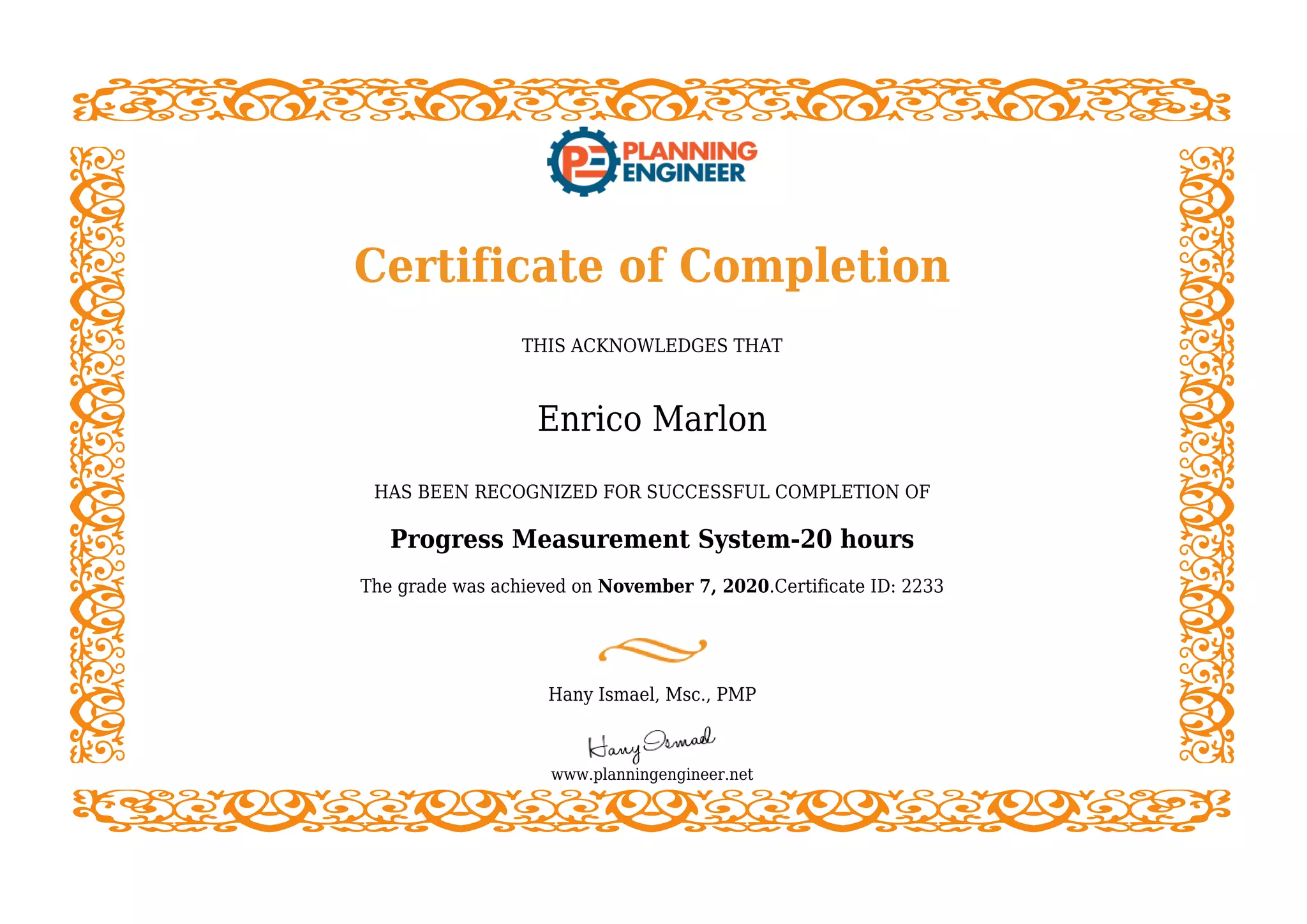 Progress measurement system - 20 hours | PDF