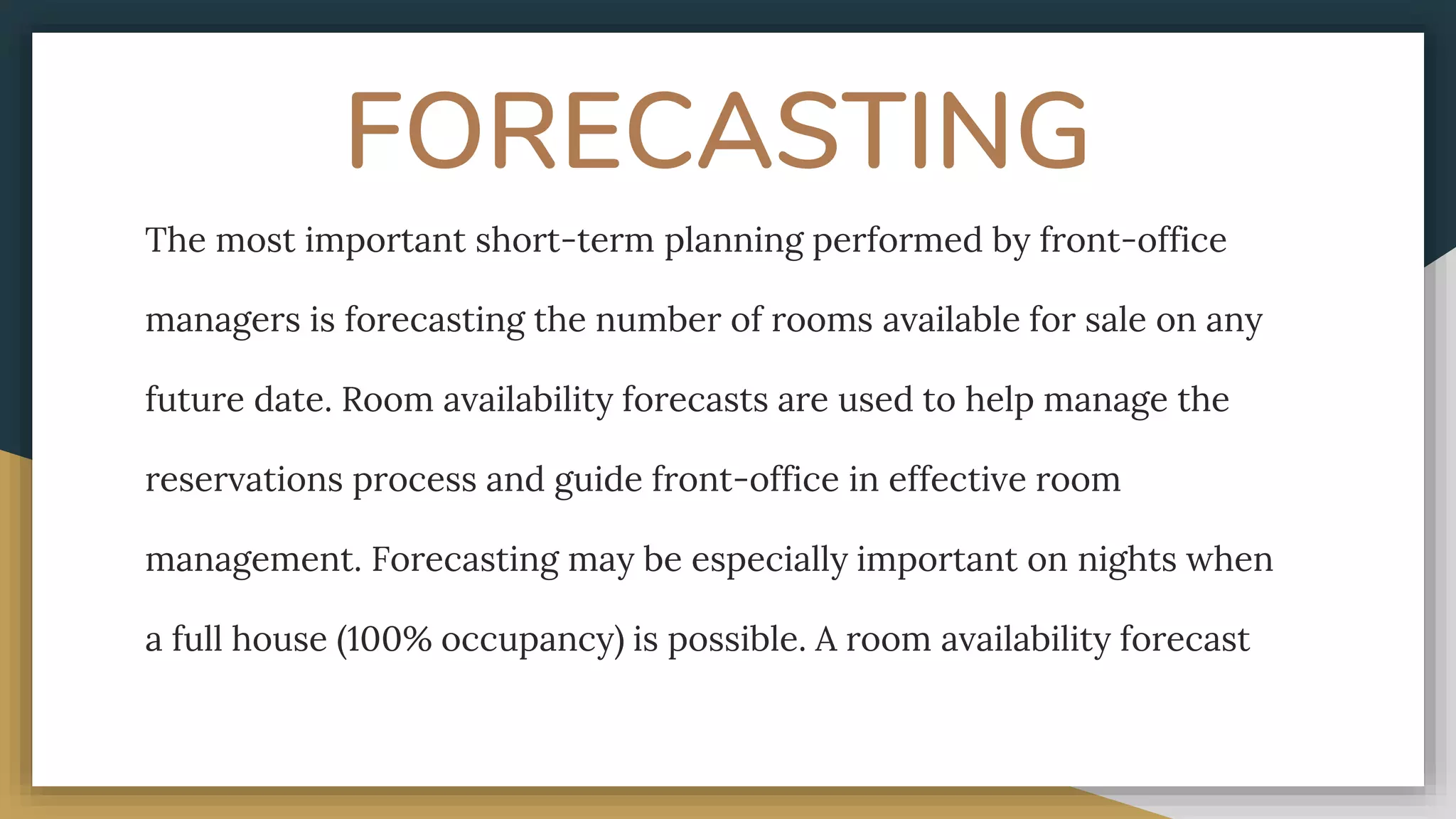 Planning & evaluating front office operations | PPT