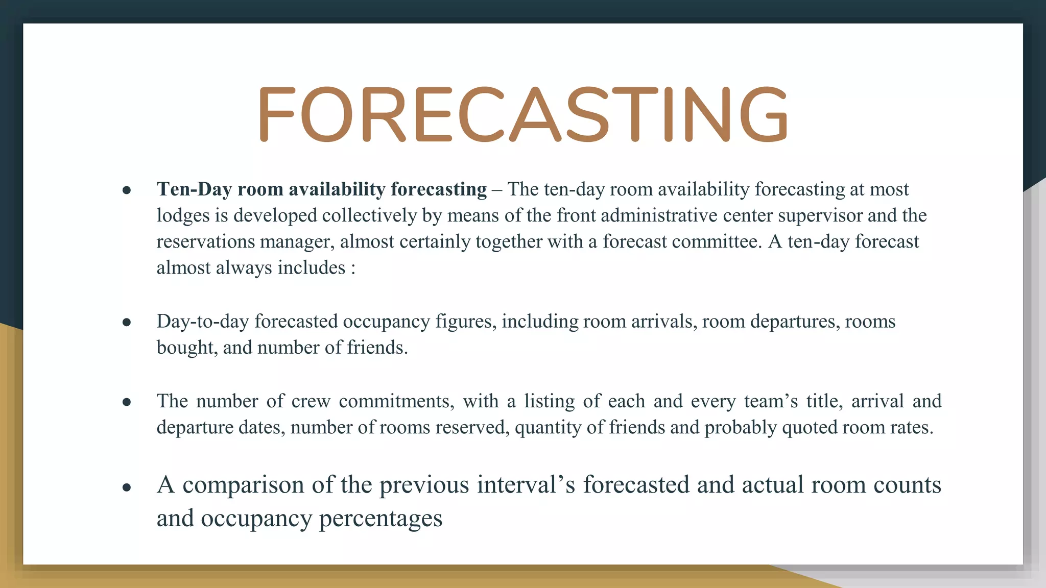Planning & evaluating front office operations | PPT