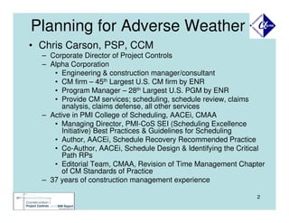 Planning for adverse weather in Construction Projects | PDF