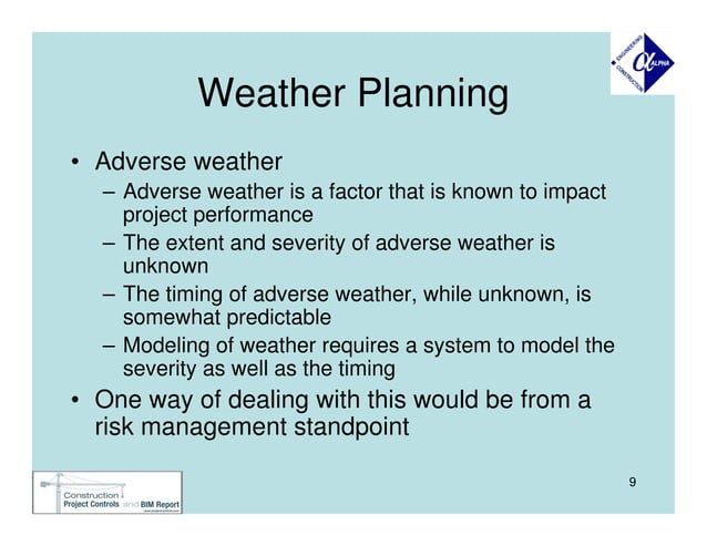 Planning for adverse weather in Construction Projects | PDF