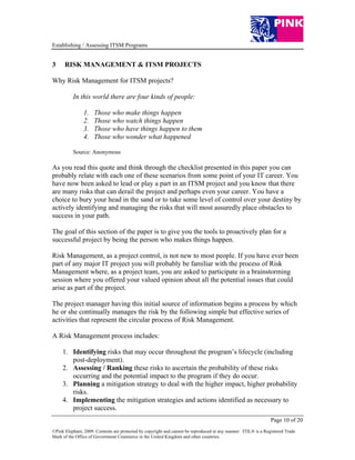 Planning for and assessing an itsm program | PDF | IT and Internet ...