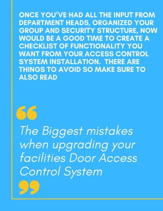 Planning for a successful access control system installation | PDF