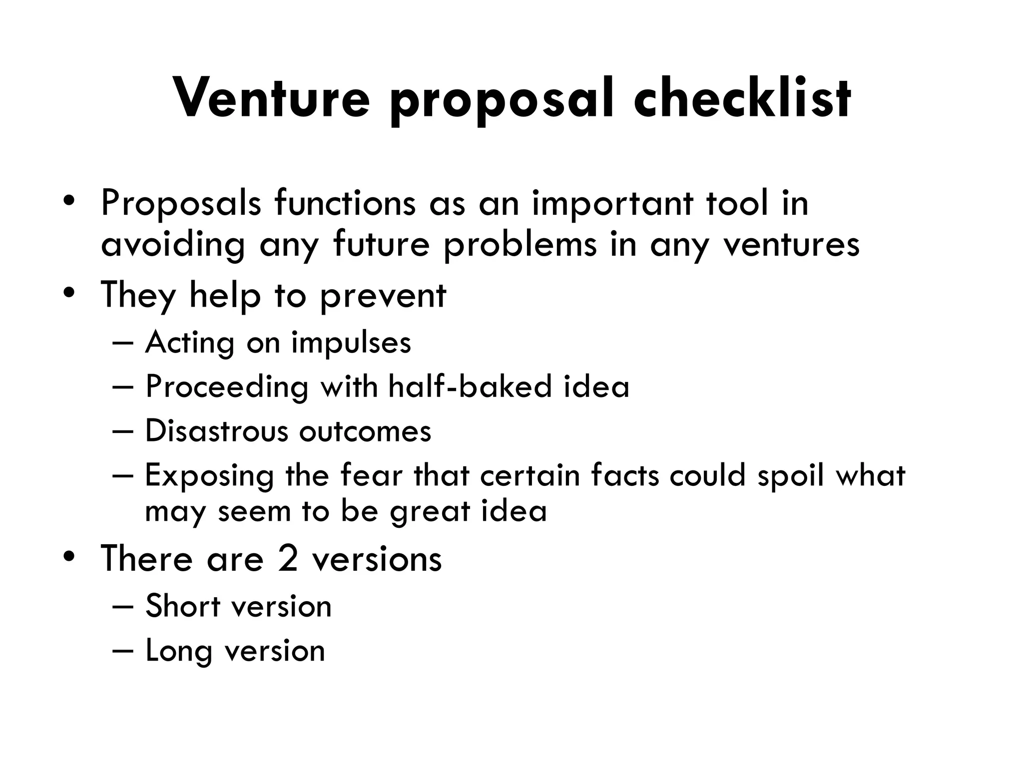 Planning for a venture | PDF