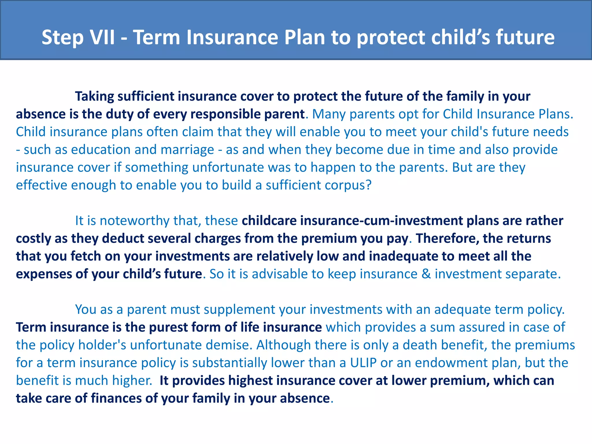 Planning for child future | PPTX