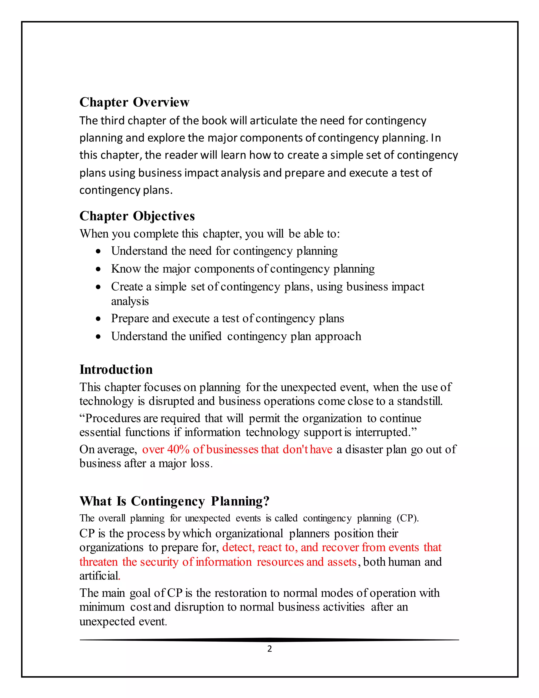 Planning for contingencies | DOCX