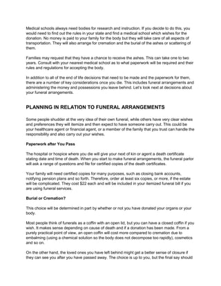 Planning for death | PDF | First Aid | Injuries