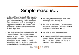 Planning for Disaster Recovery (DR) with Galera Cluster | PPT