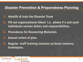 Disaster planning and response for archives and libraries | PDF
