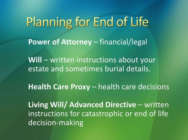 Planning for end of life | PPT