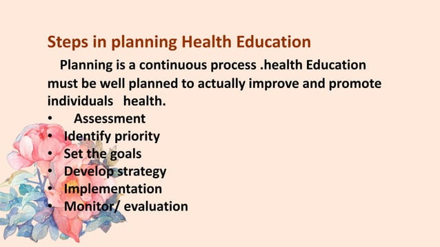 planning for health education.pptx | Education