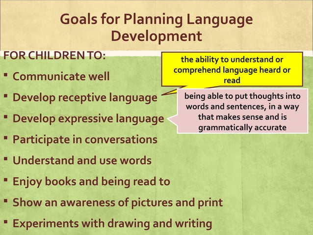 Planning for language development | PPT | Parenting Babies and Toddlers ...