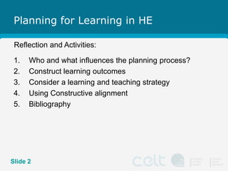 Planning for learning | PPTX