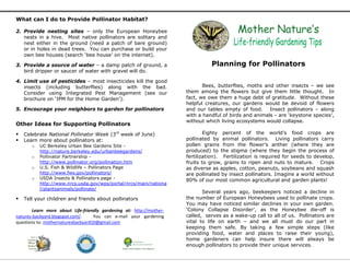 Planning for Pollinators (gardening brochure) 2013 | PDF