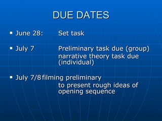Planning for preliminary task | PPT