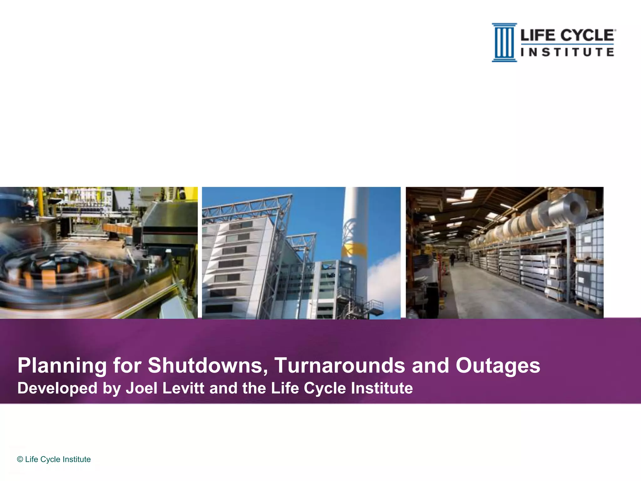 Planning for Shutdowns, Turnarounds and Outages Workshop | PPTX