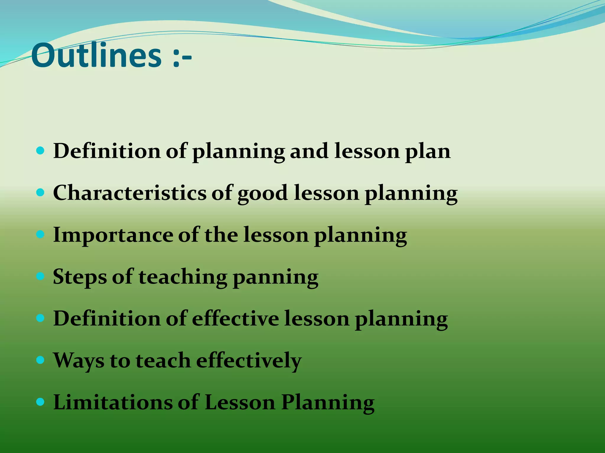 Planning for teaching | PPT