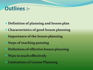 Teacher Planning